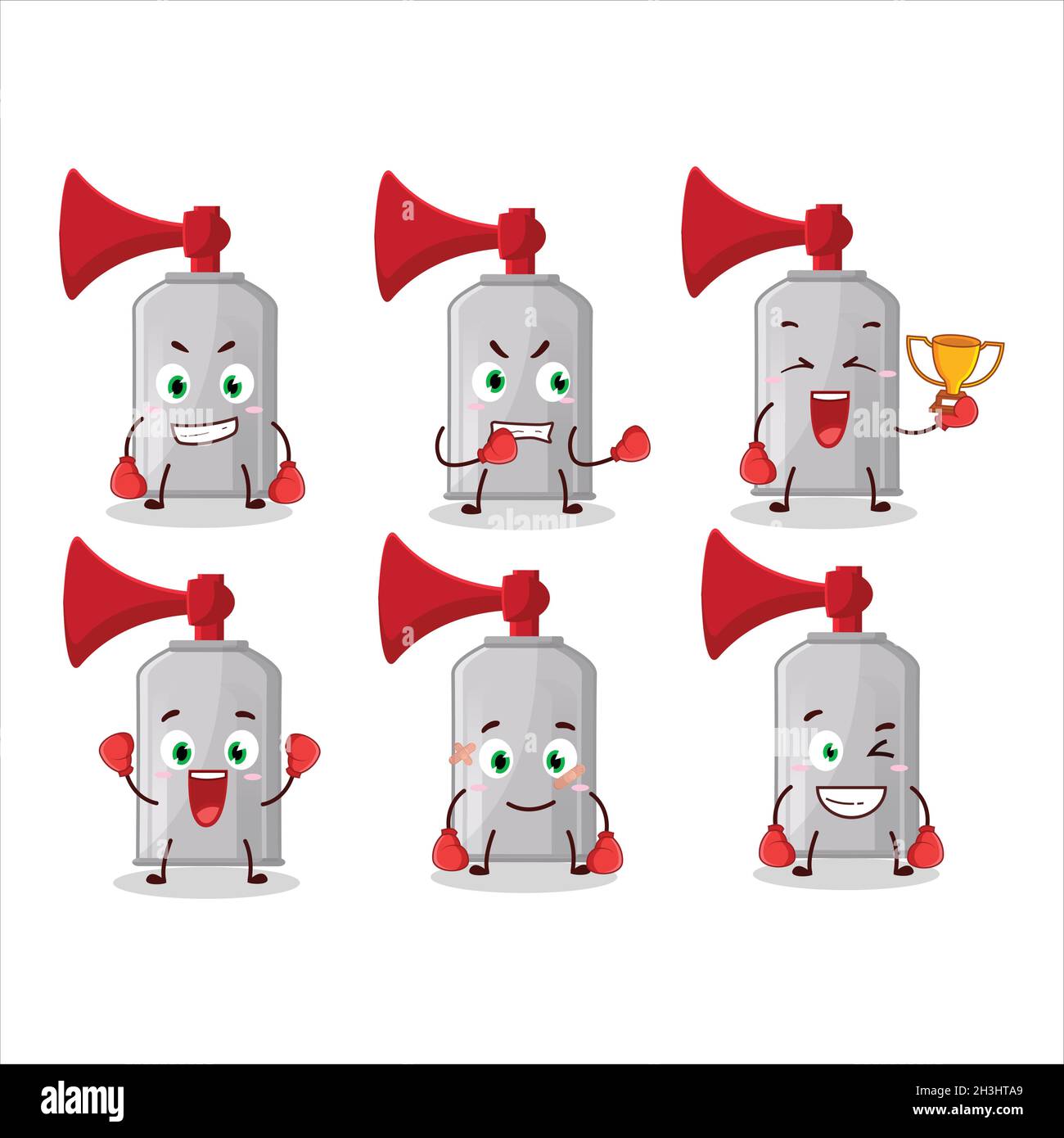 A sporty air horn boxing athlete cartoon mascot design. Vector ...