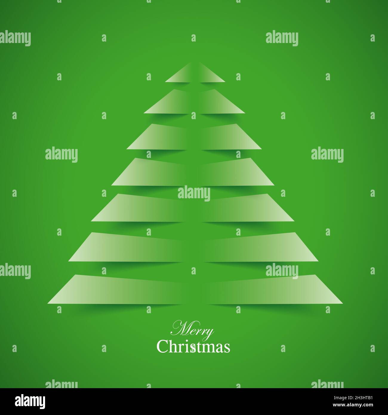 Cutting Christmas Tree Green Background Stock Photo - Alamy