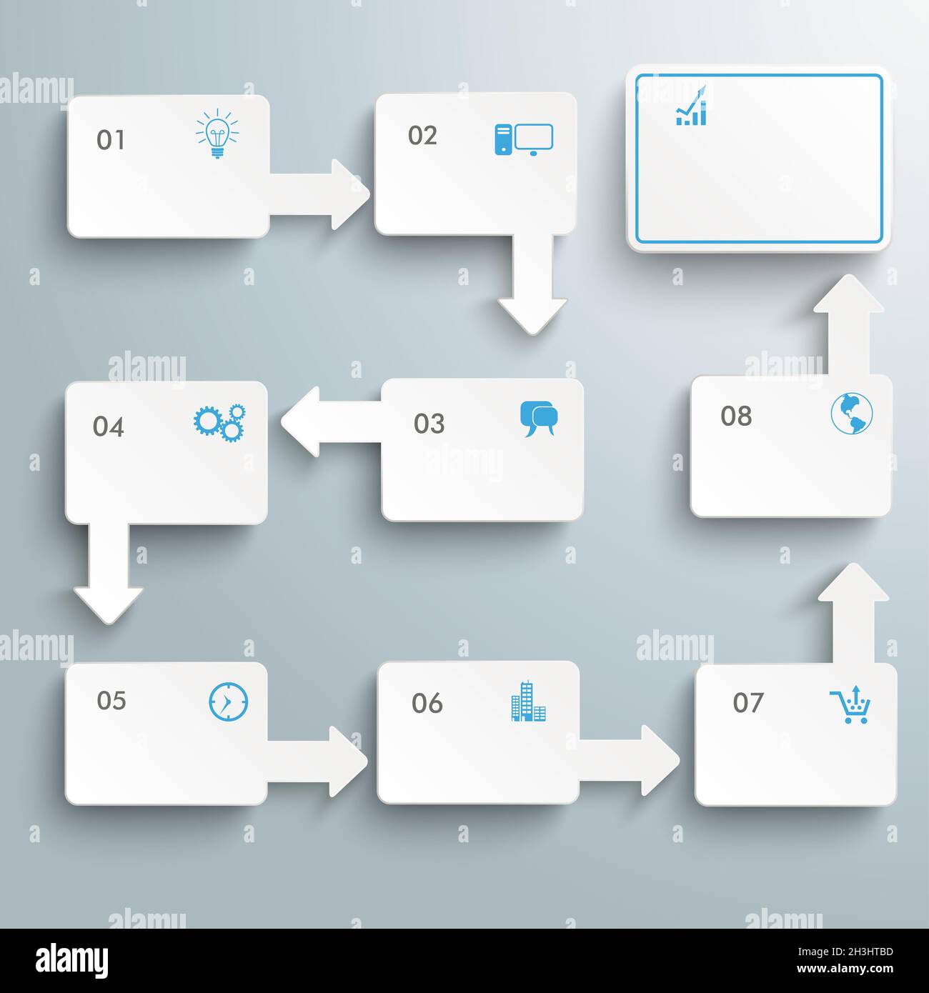Rectangle Flowchart 8 Options PiAd Stock Photo - Alamy