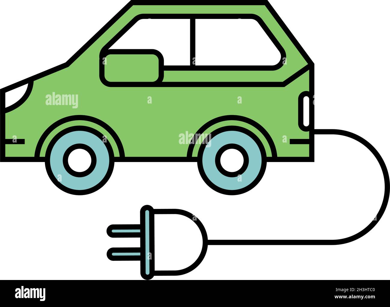 electric car with plug Stock Vector Image & Art - Alamy