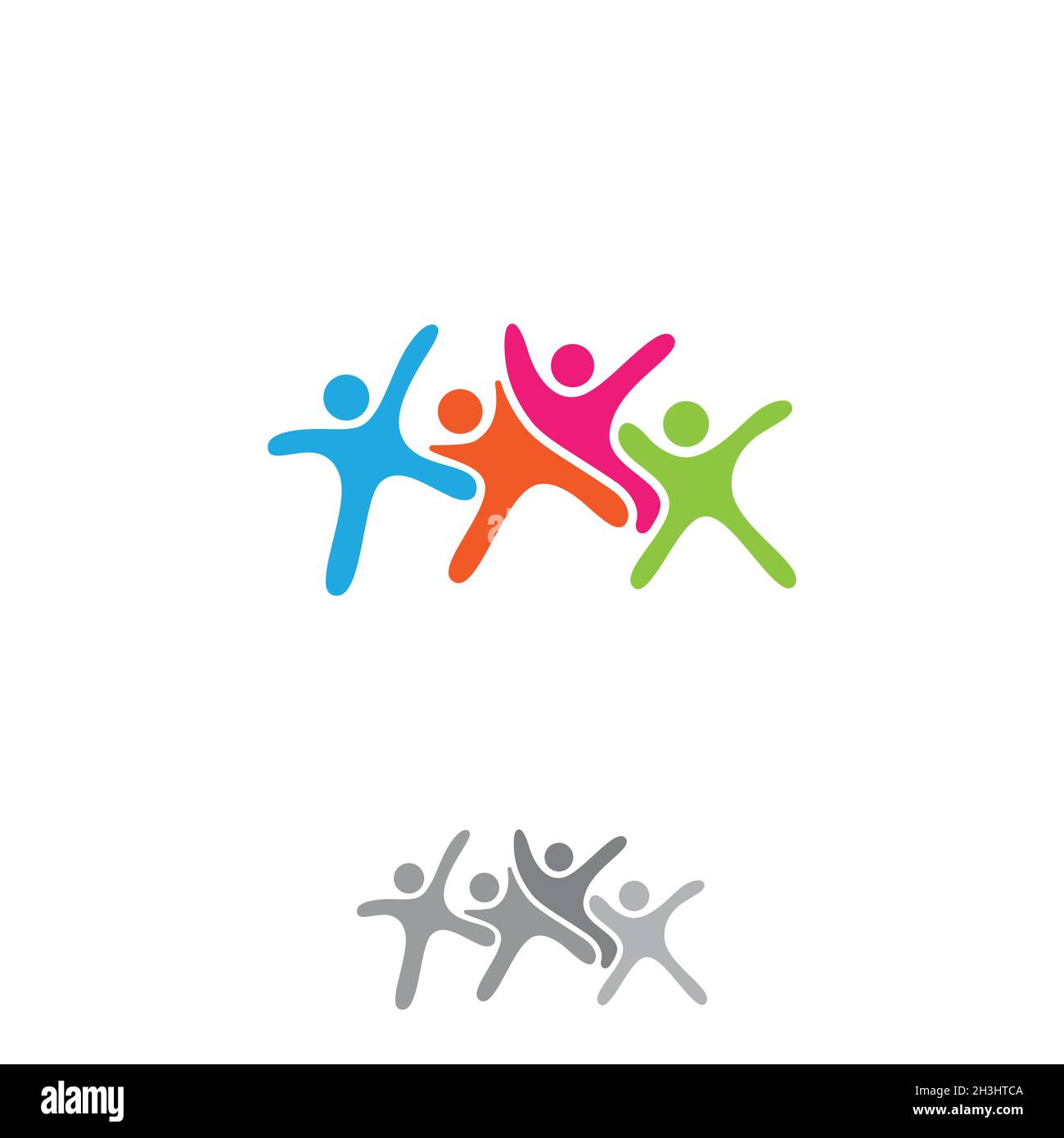 Colorful vector abstract people icon symbol. People in abstract shape ...