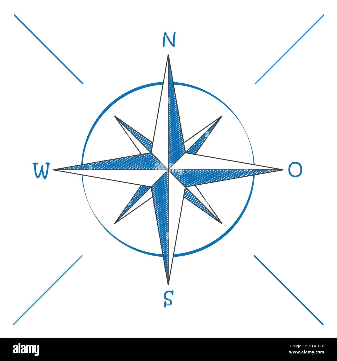 Compass Blue Scribble Stock Photo - Alamy