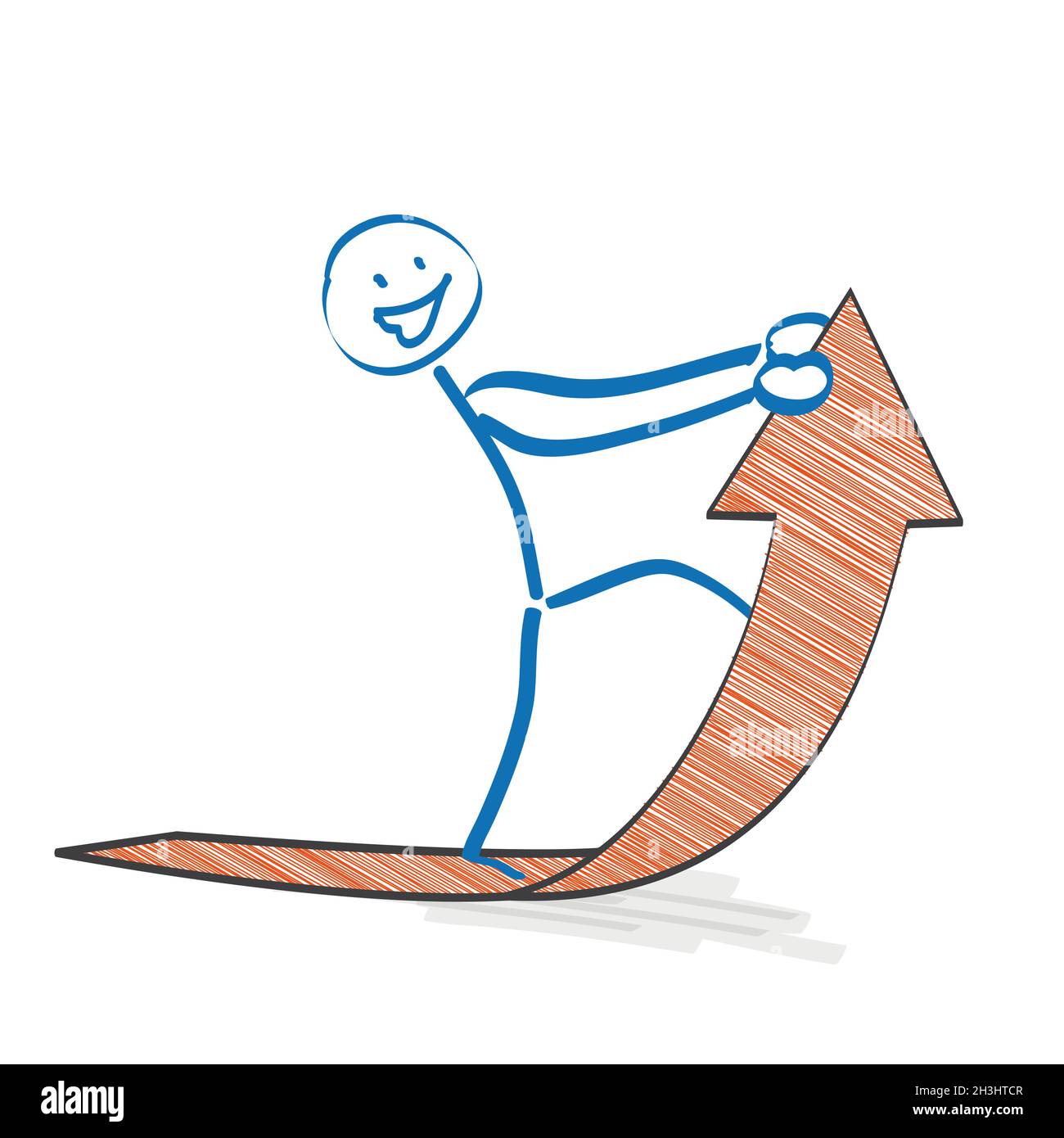 Stickman Growth Arrow Stock Photo - Alamy