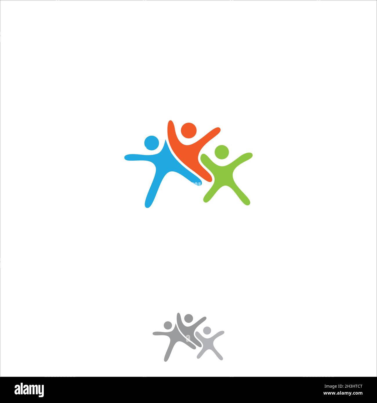 Vector abstract three people icon symbol with bold outline. People in ...