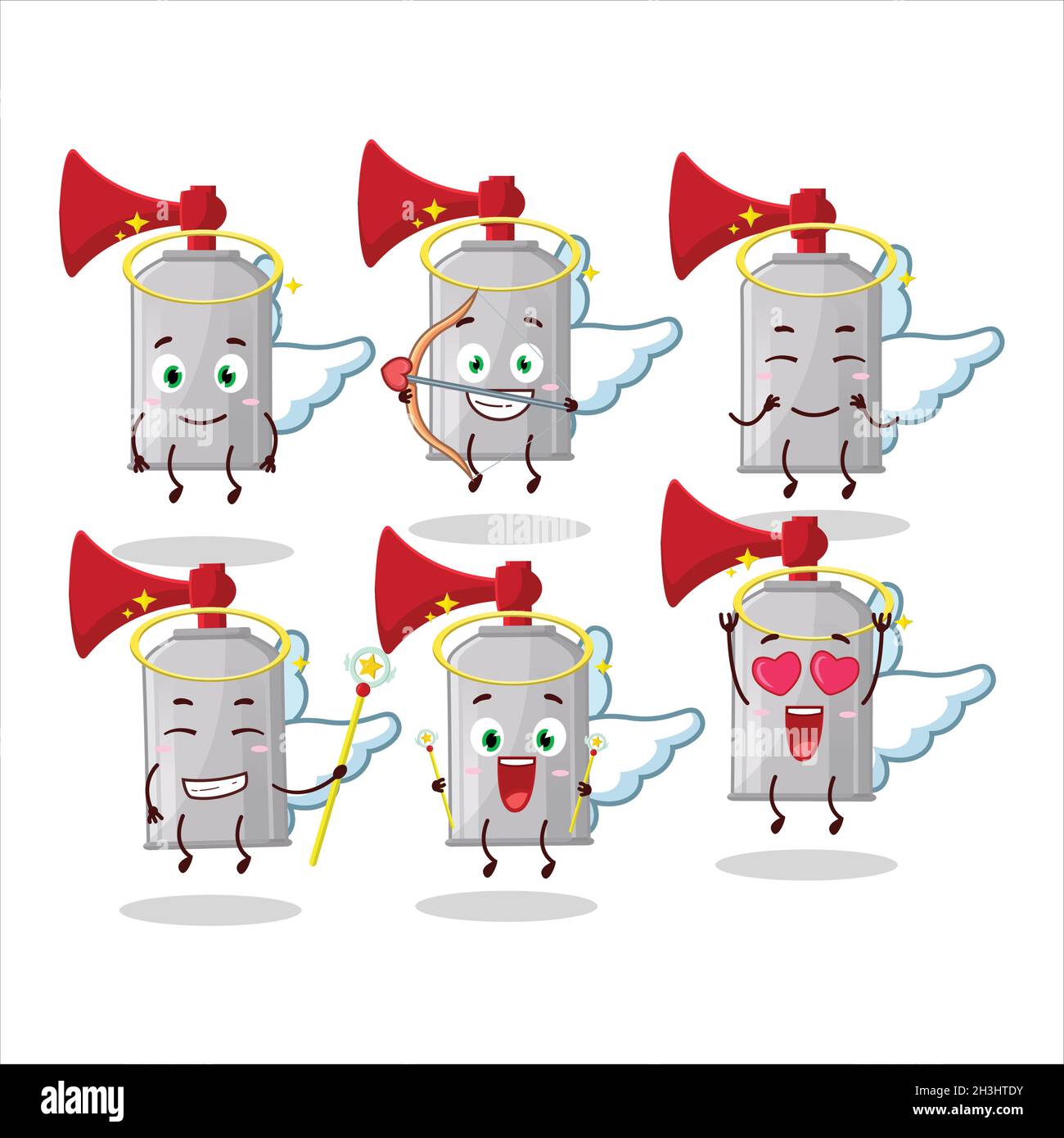 Air horn cartoon designs as a cute angel character. Vector illustration ...