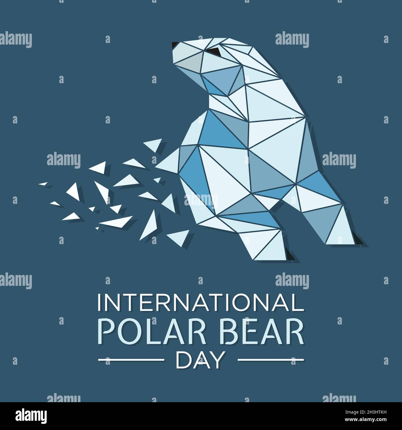 North arctic polar bear in polygon art style. International Polar bear ...