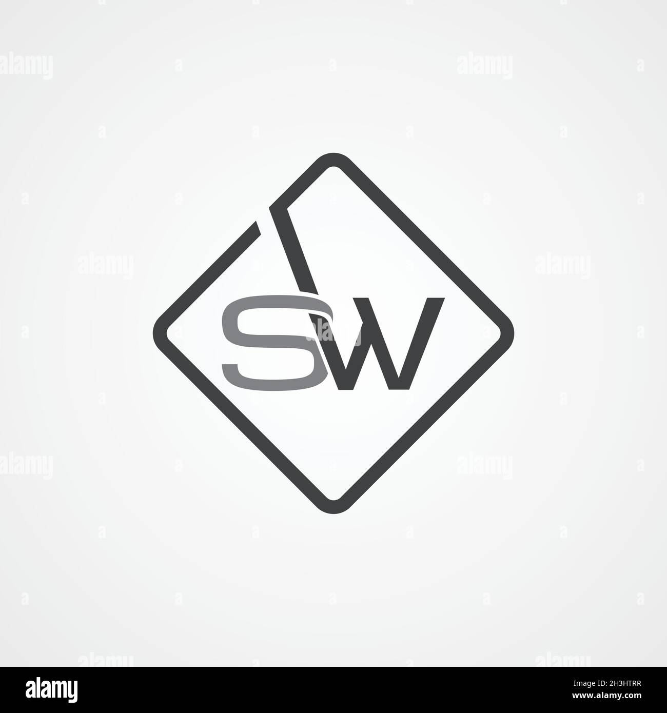 Abstract letter SW symbol design with creative modern trendy. Simple ...