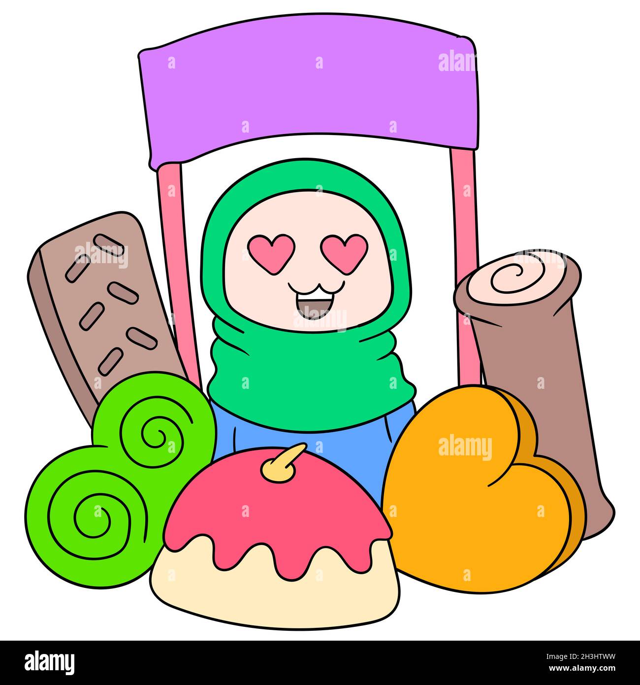 Cartoon girls hijab Stock Vector Images - Alamy