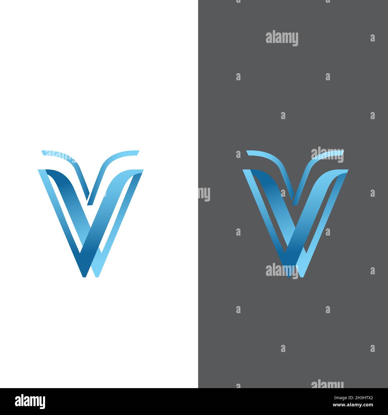 Creative letter V modern alphabet symbol vector. Technology design ...