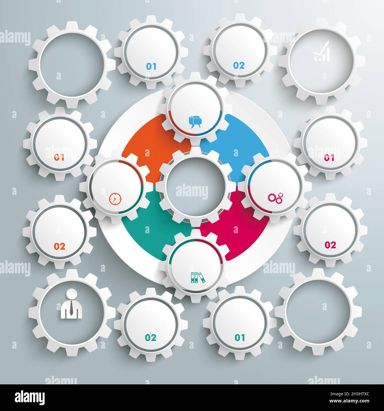 Big Circle Colored Infographic Big Machine Gear PiAd Stock Photo - Alamy