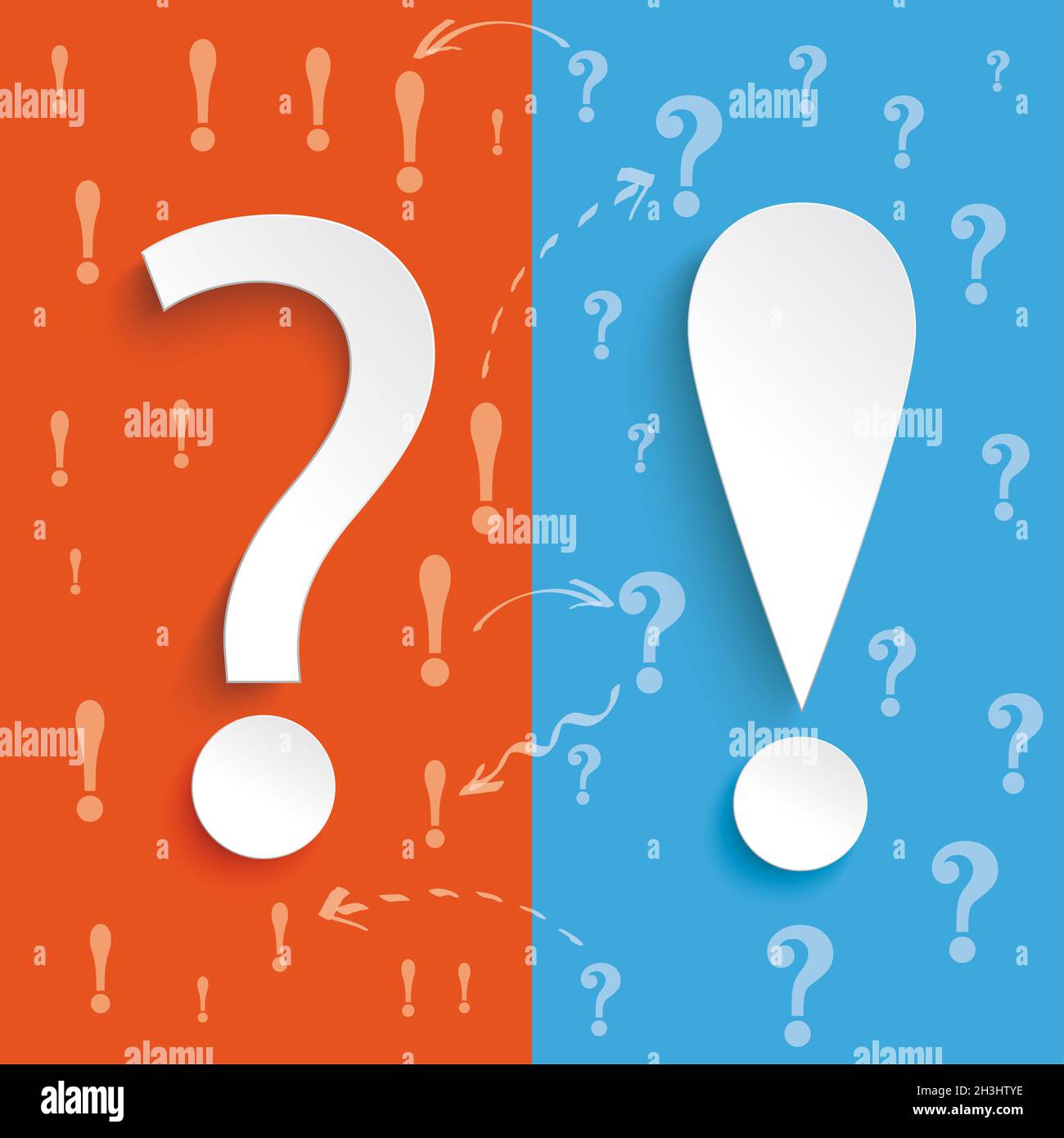 Blue Orange Question Answer Stock Photo - Alamy