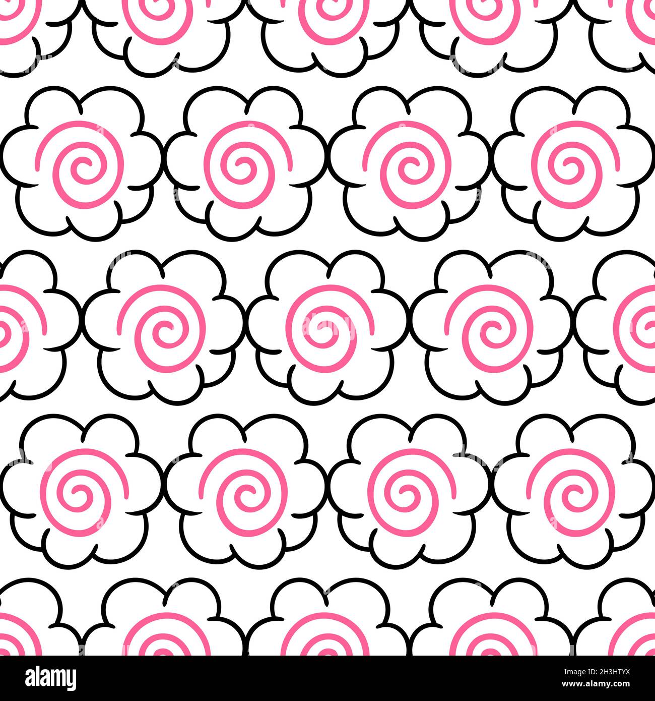 narutomaki japanese food seamless pattern textile print Stock Vector ...