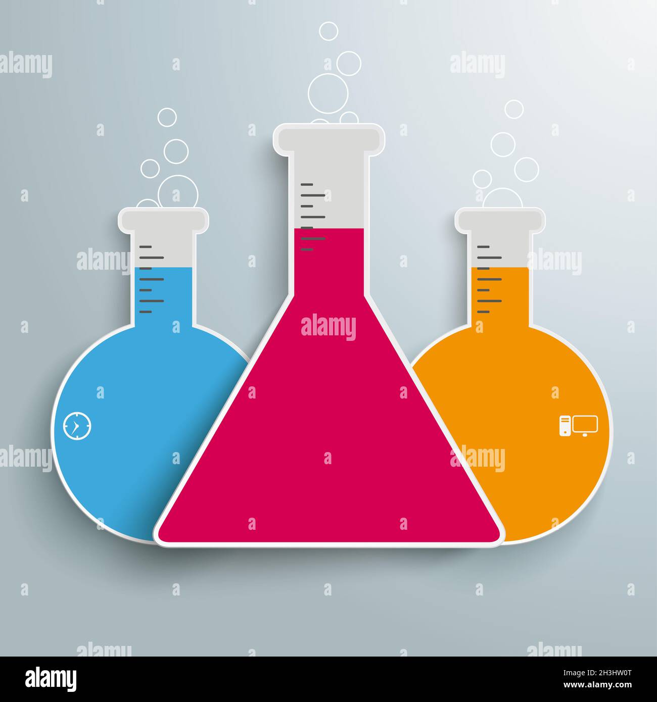 2 Round 1 Triangle Test Tubes Infographic PiAd Stock Photo - Alamy