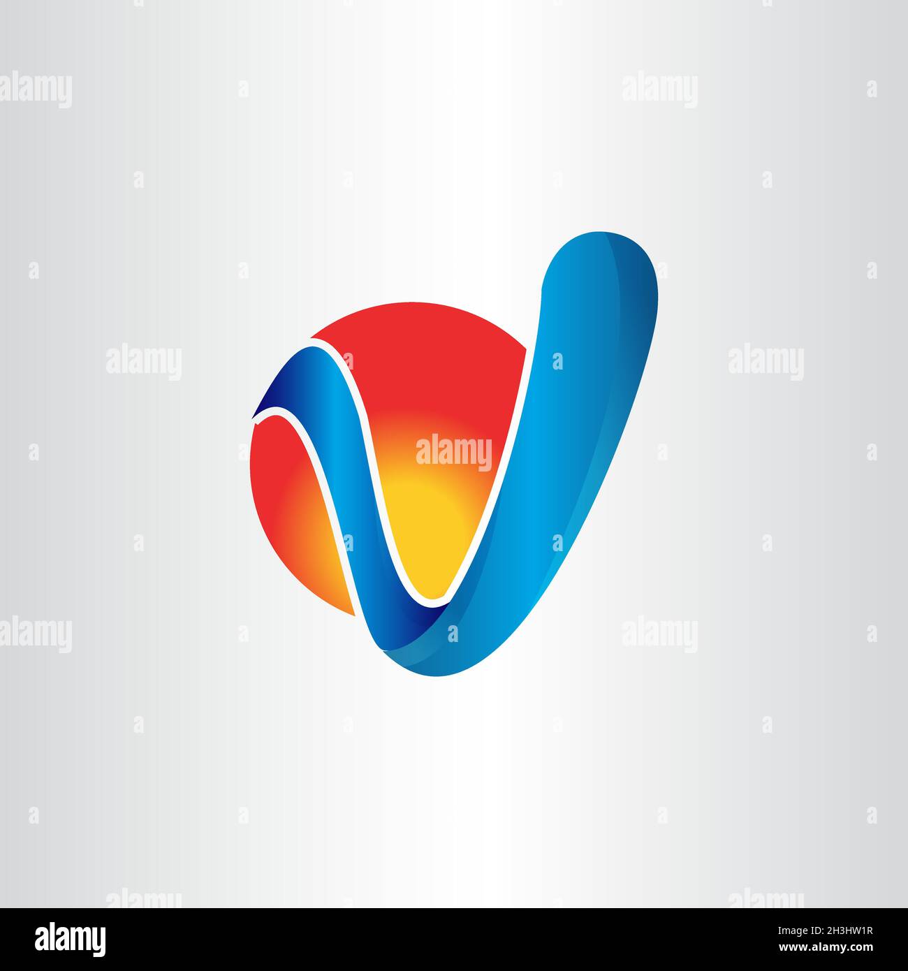 Creative letter V modern alphabet symbol vector. Technology design ...