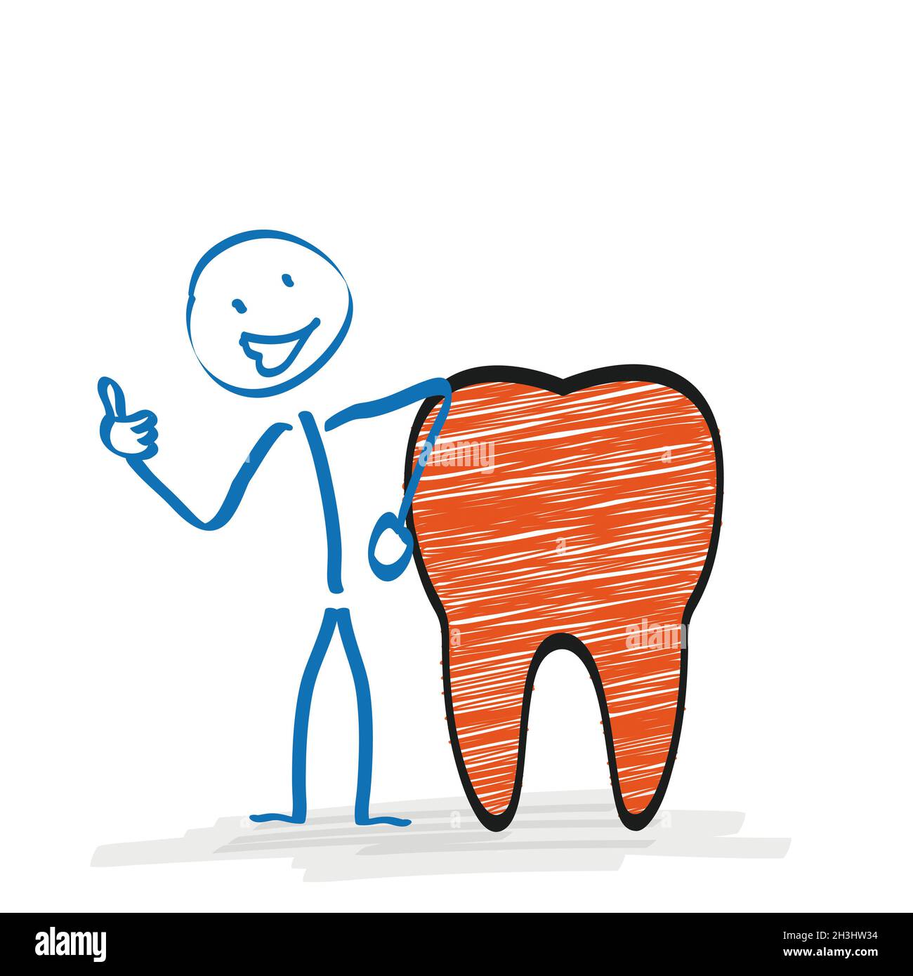 Stickman Tooth Ok Stock Photo - Alamy