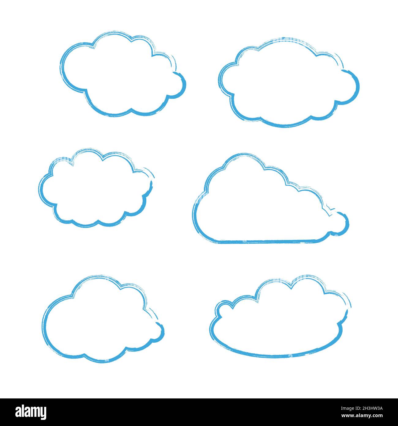 Hand drawn blue clouds Cut Out Stock Images & Pictures - Alamy