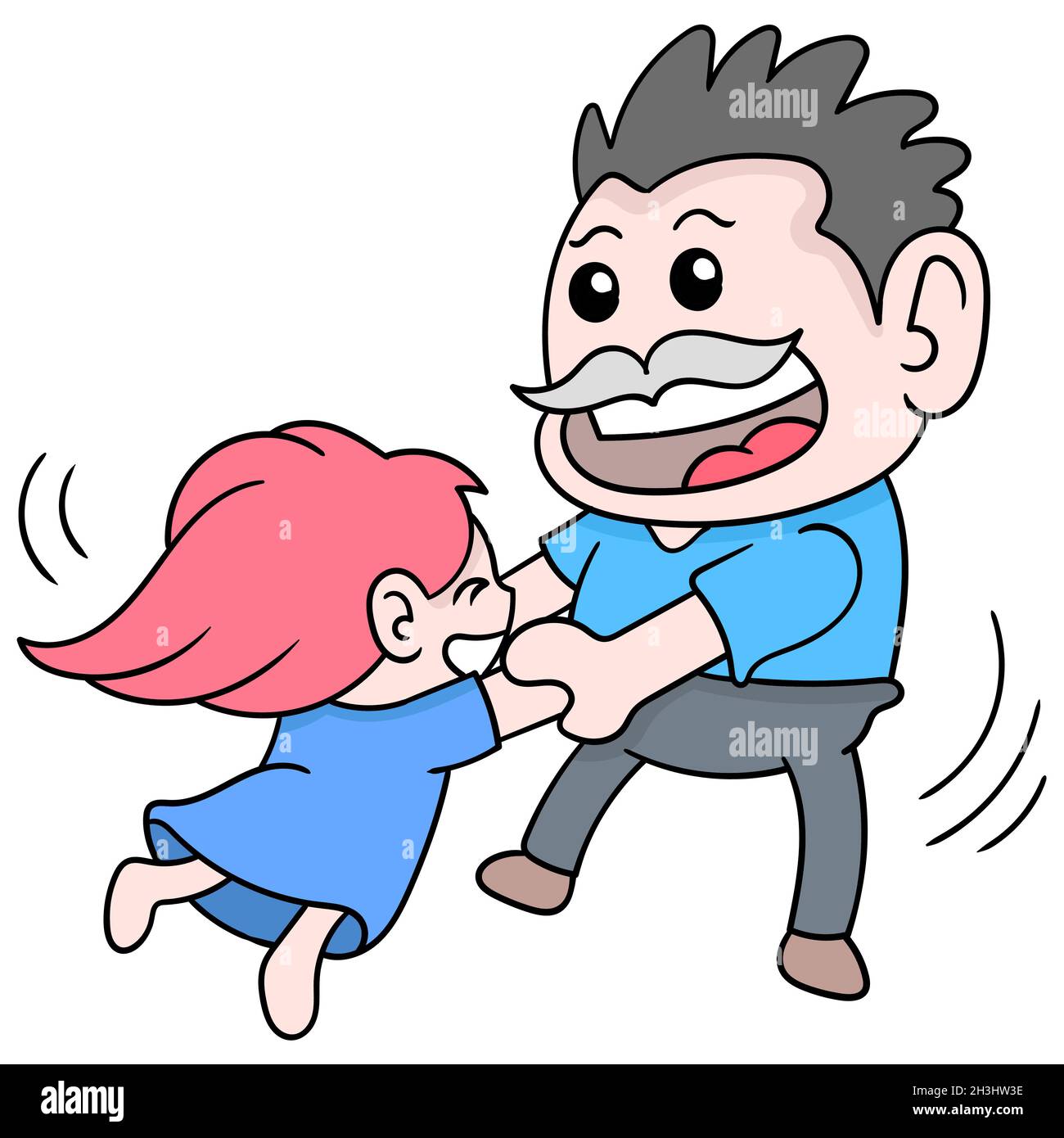 Father daughter play on Stock Vector Images - Alamy