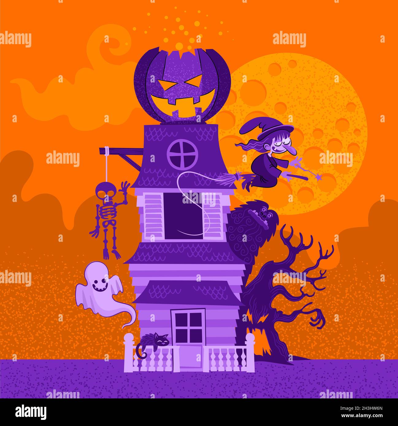 hand drawn halloween house vector design illustration Stock Vector ...