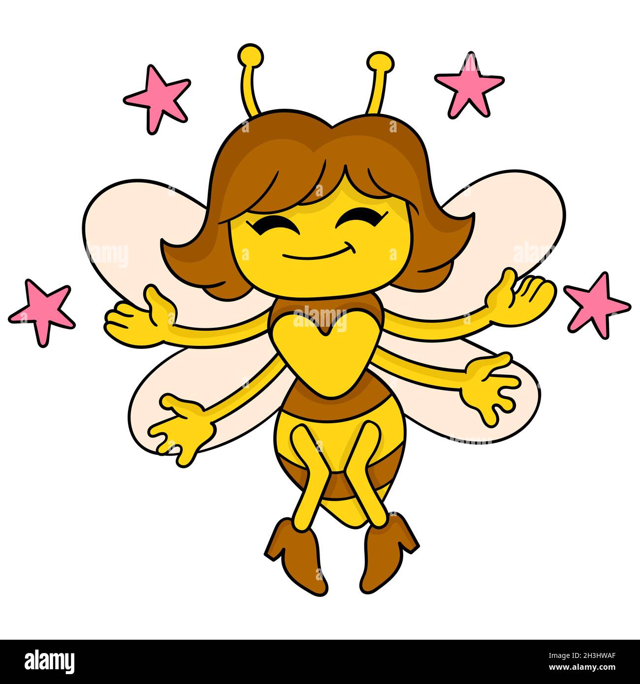 Female with bee Stock Vector Images - Alamy