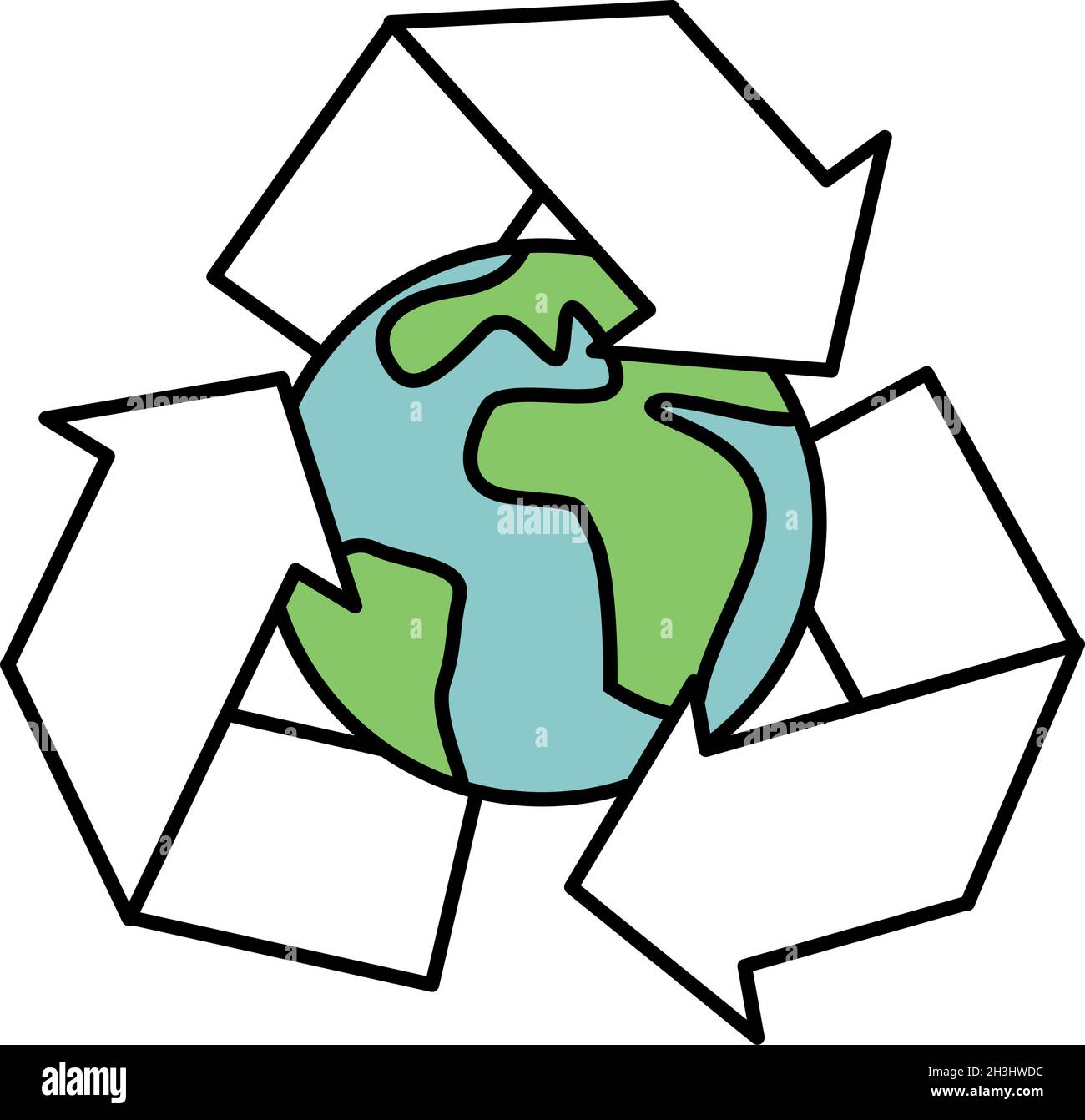 recycle arrows in earth Stock Vector Image & Art - Alamy
