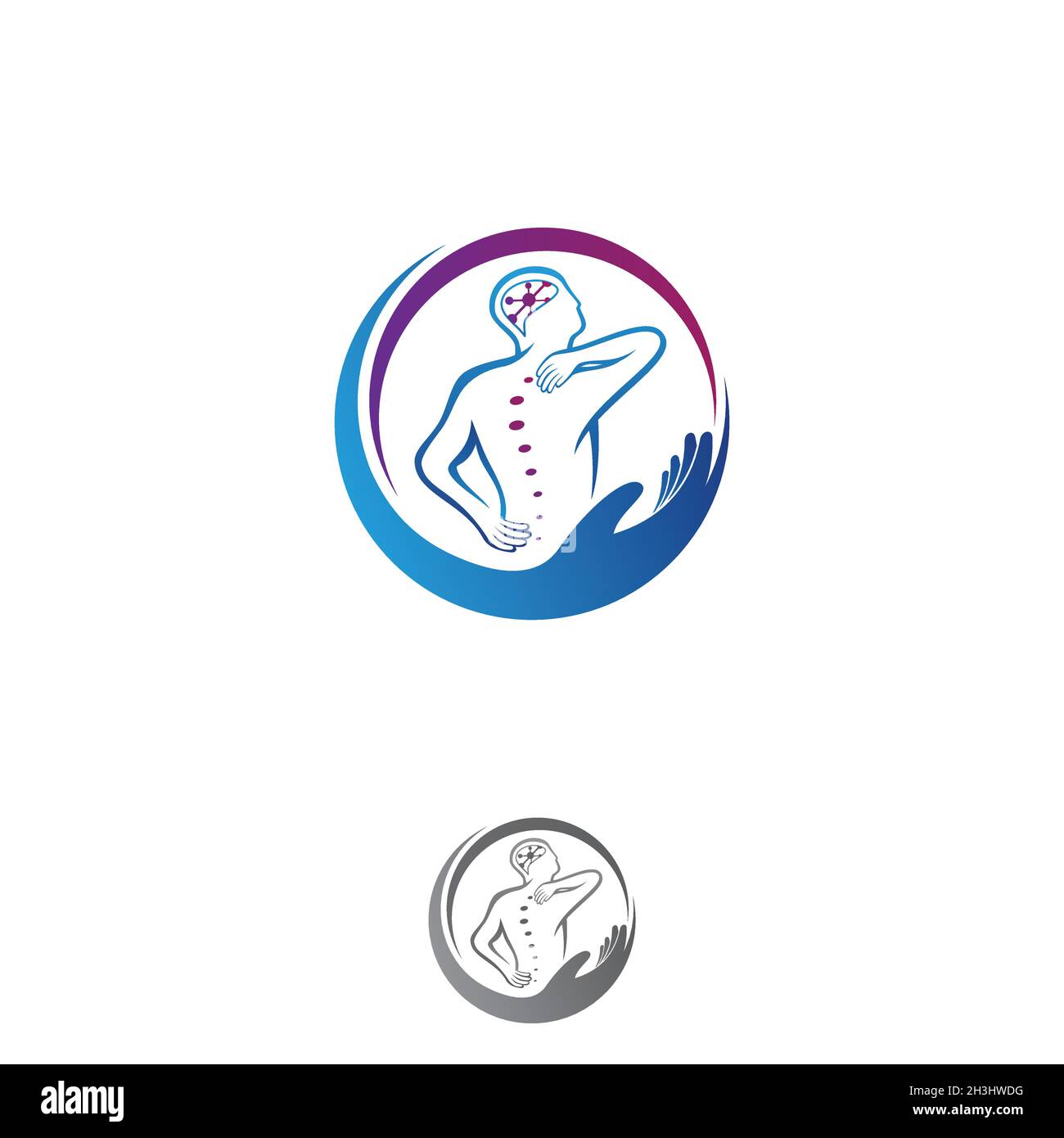 Creative Chiropractic concept logo design template on the white ...