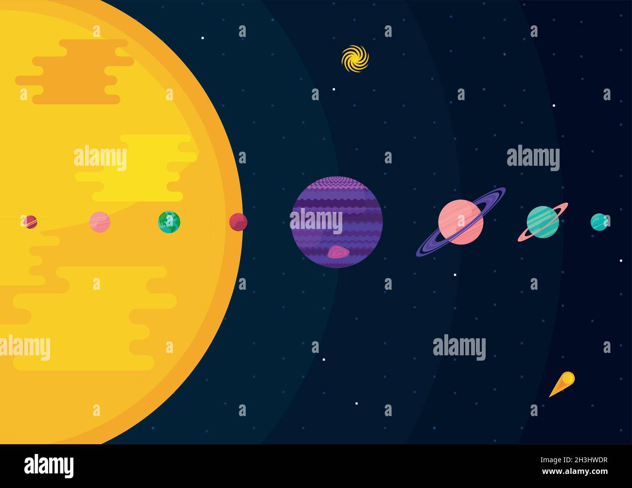 Sun planets spiral Stock Vector Images - Alamy