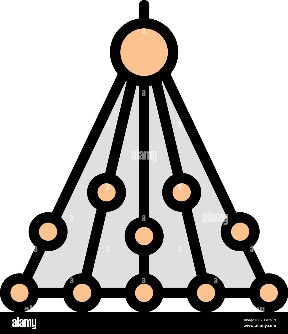 Fish catch net icon. Outline fish catch net vector icon color flat ...