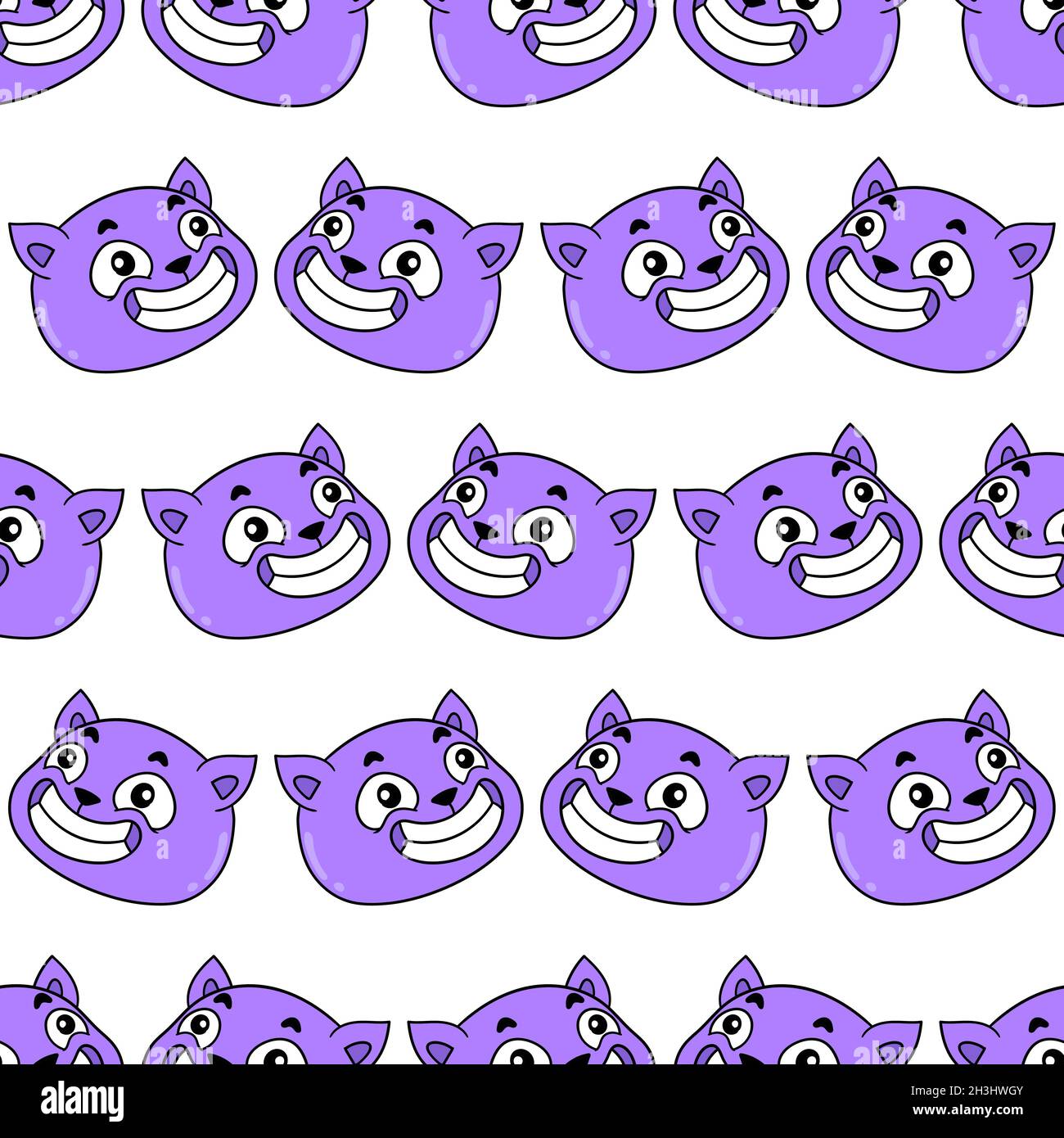 purple smile cat seamless pattern textile print Stock Vector Image ...