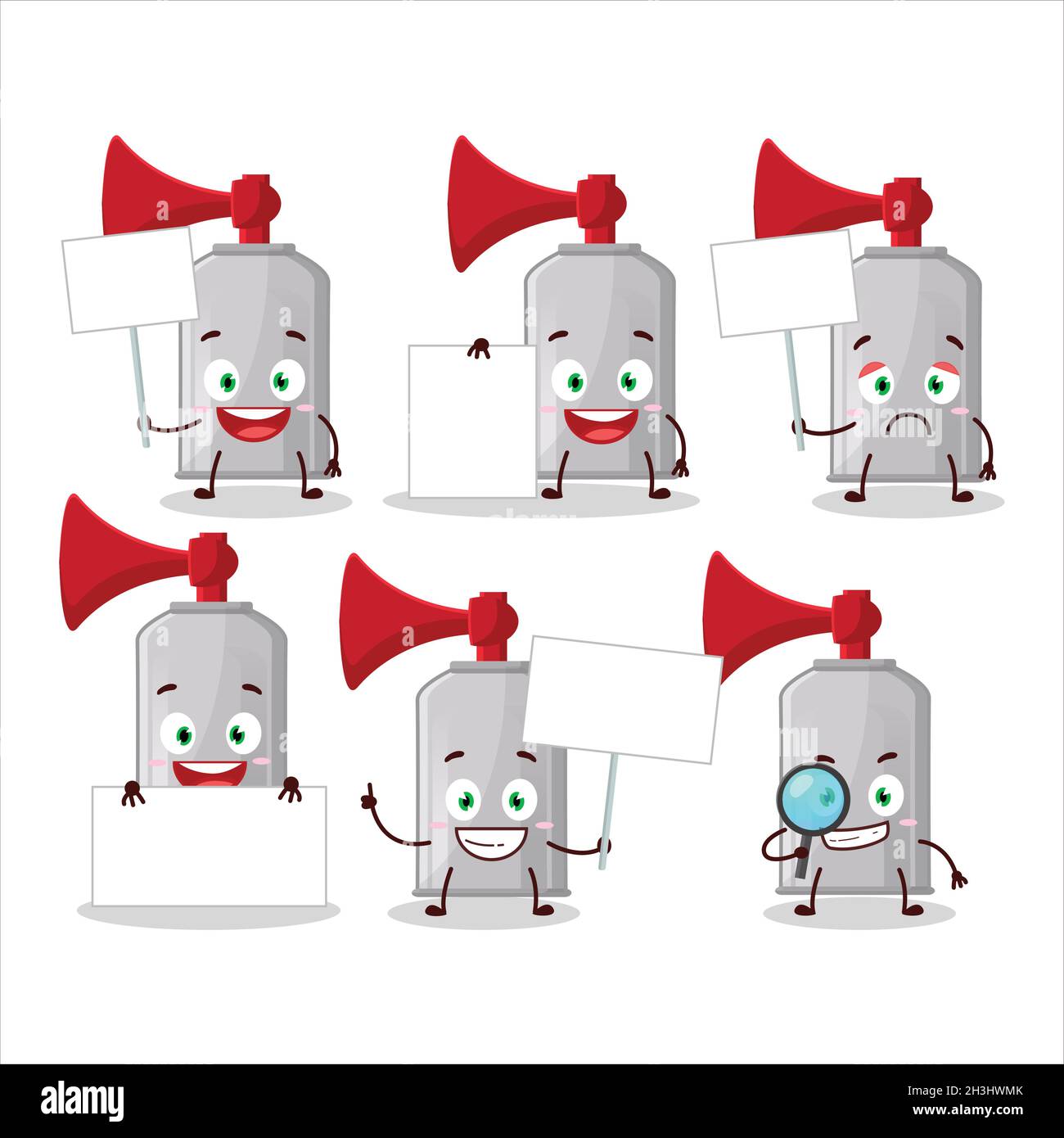 Air horn cartoon character bring information board. Vector illustration ...