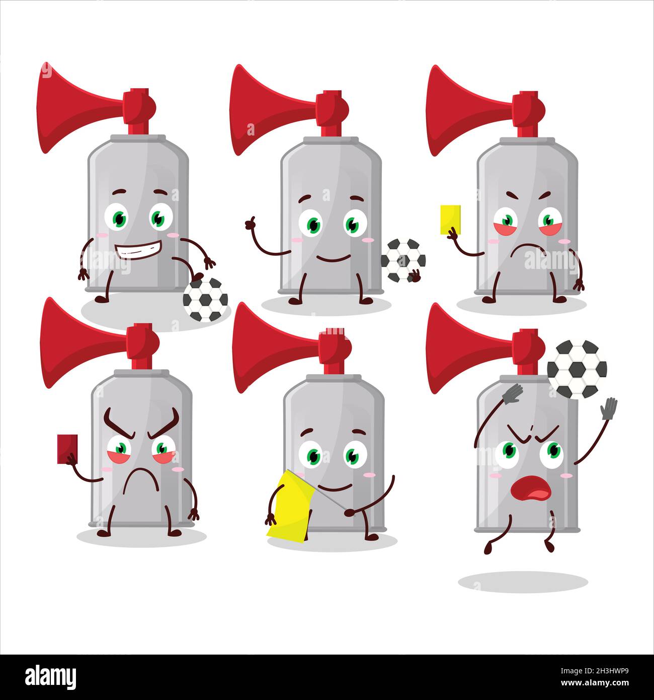 Air horn cartoon character working as a Football referee. Vector ...