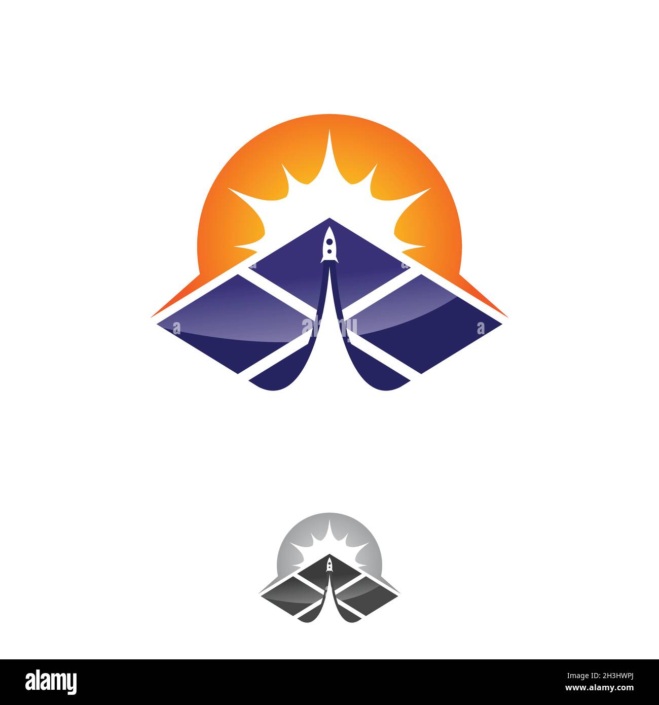 Sun solar energy logo design template. solar tech logo design. Vector ...