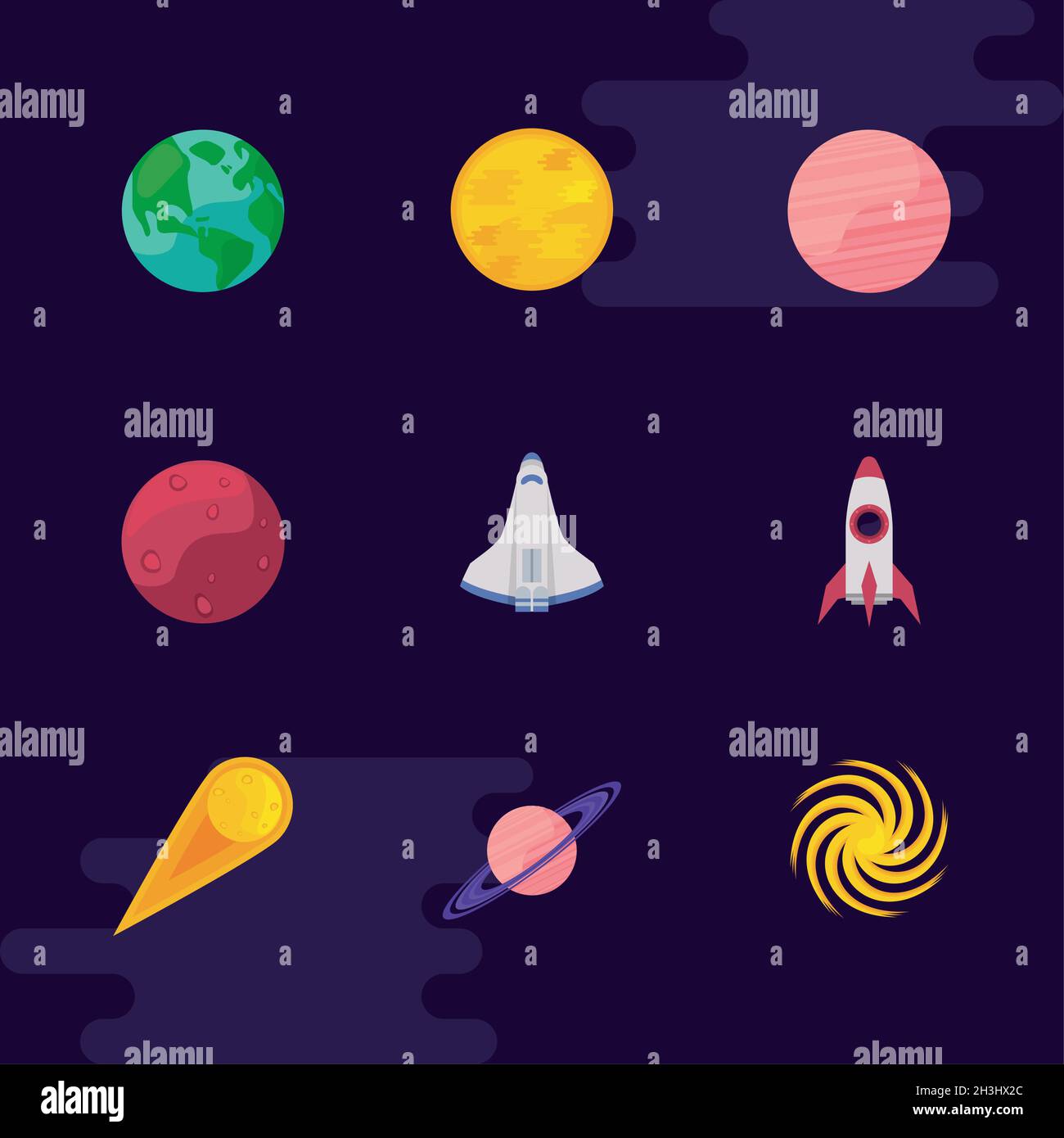 nine universe space icons Stock Vector Image & Art - Alamy