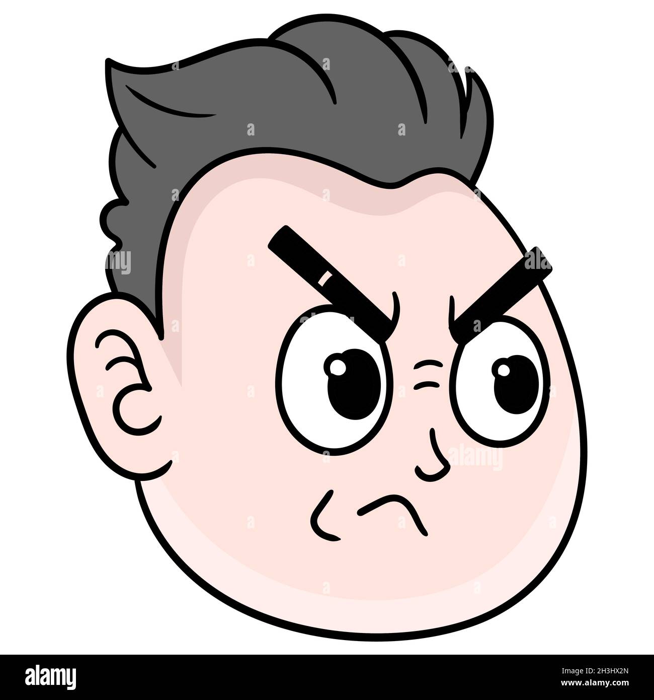 the head of the man with the fierce face held back his anger Stock ...