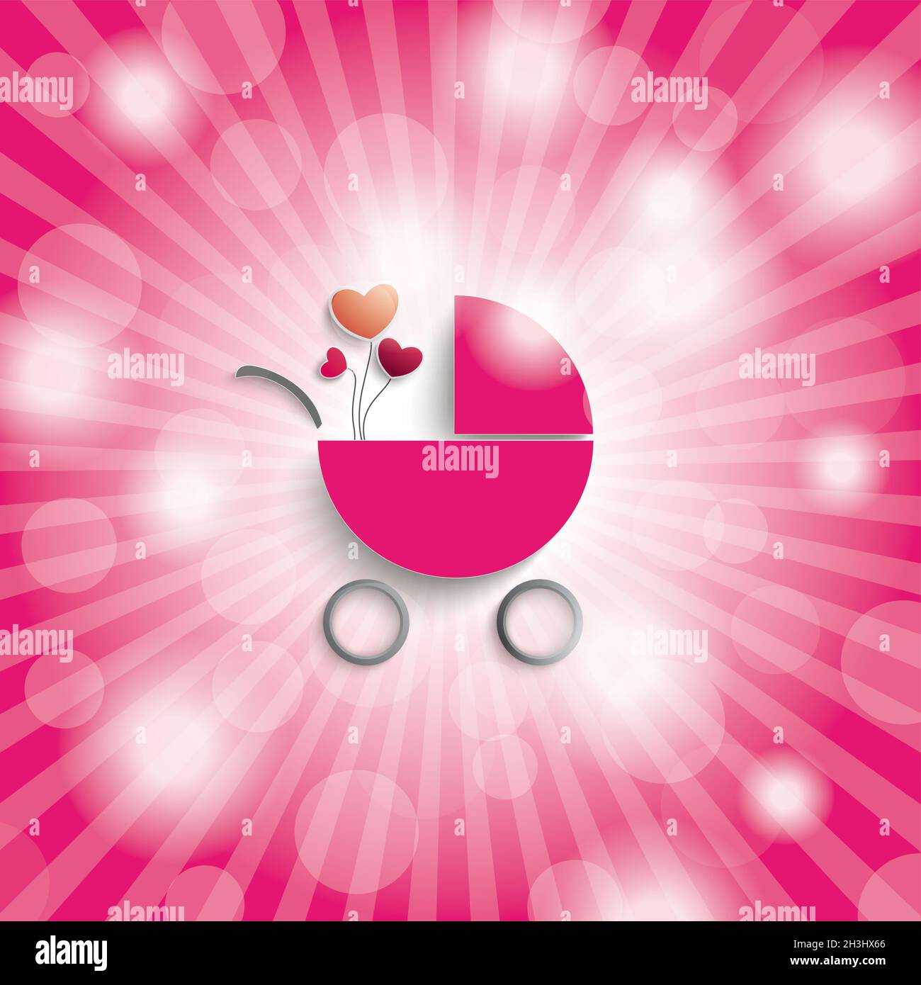 Pink Sky Rays Girl Baby Buggy Stock Photo - Alamy