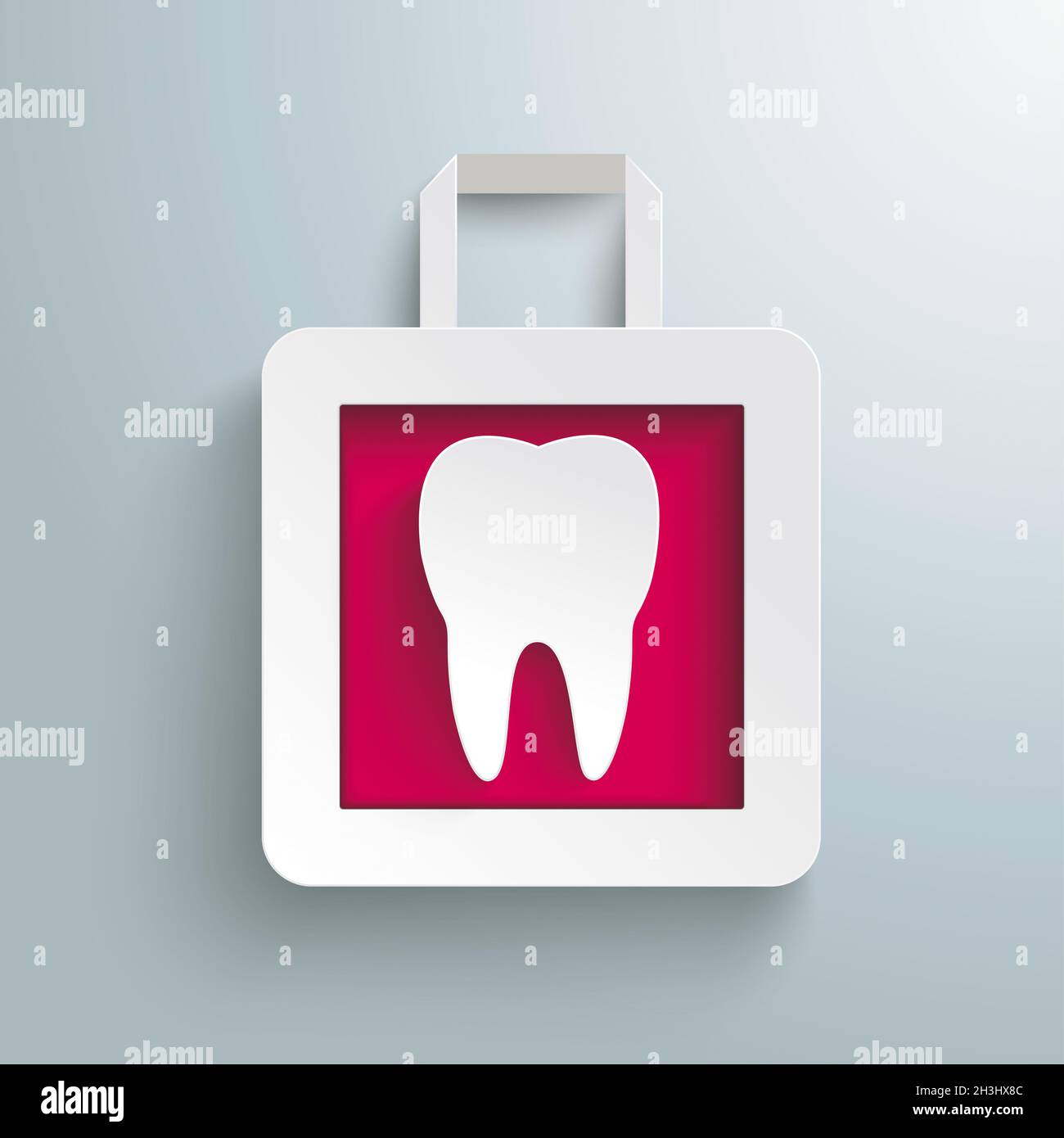 White Paper Shopping Bag Tooth PiAd Stock Photo - Alamy