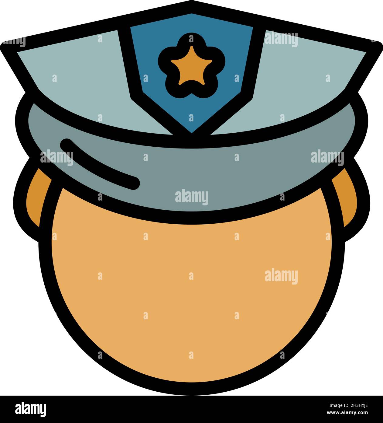 Prison guard icon. Outline prison guard vector icon color flat isolated ...