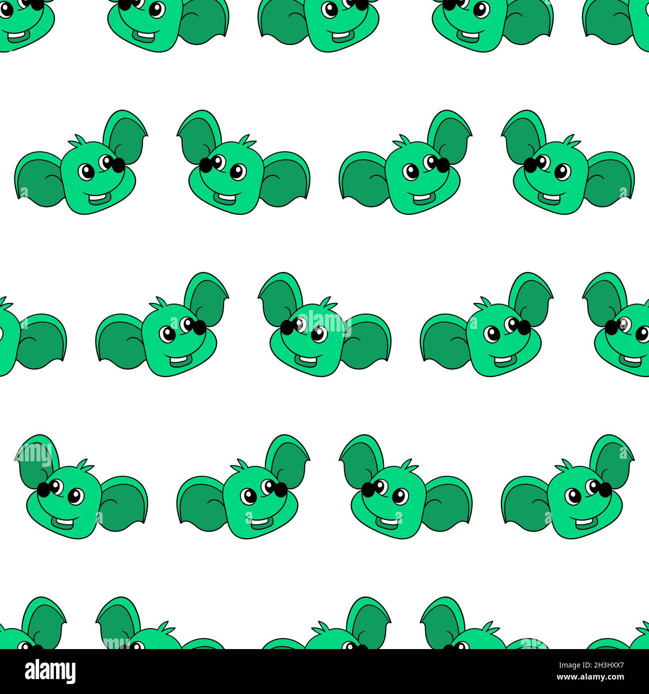 smile mouse head seamless pattern textile print Stock Vector Image ...