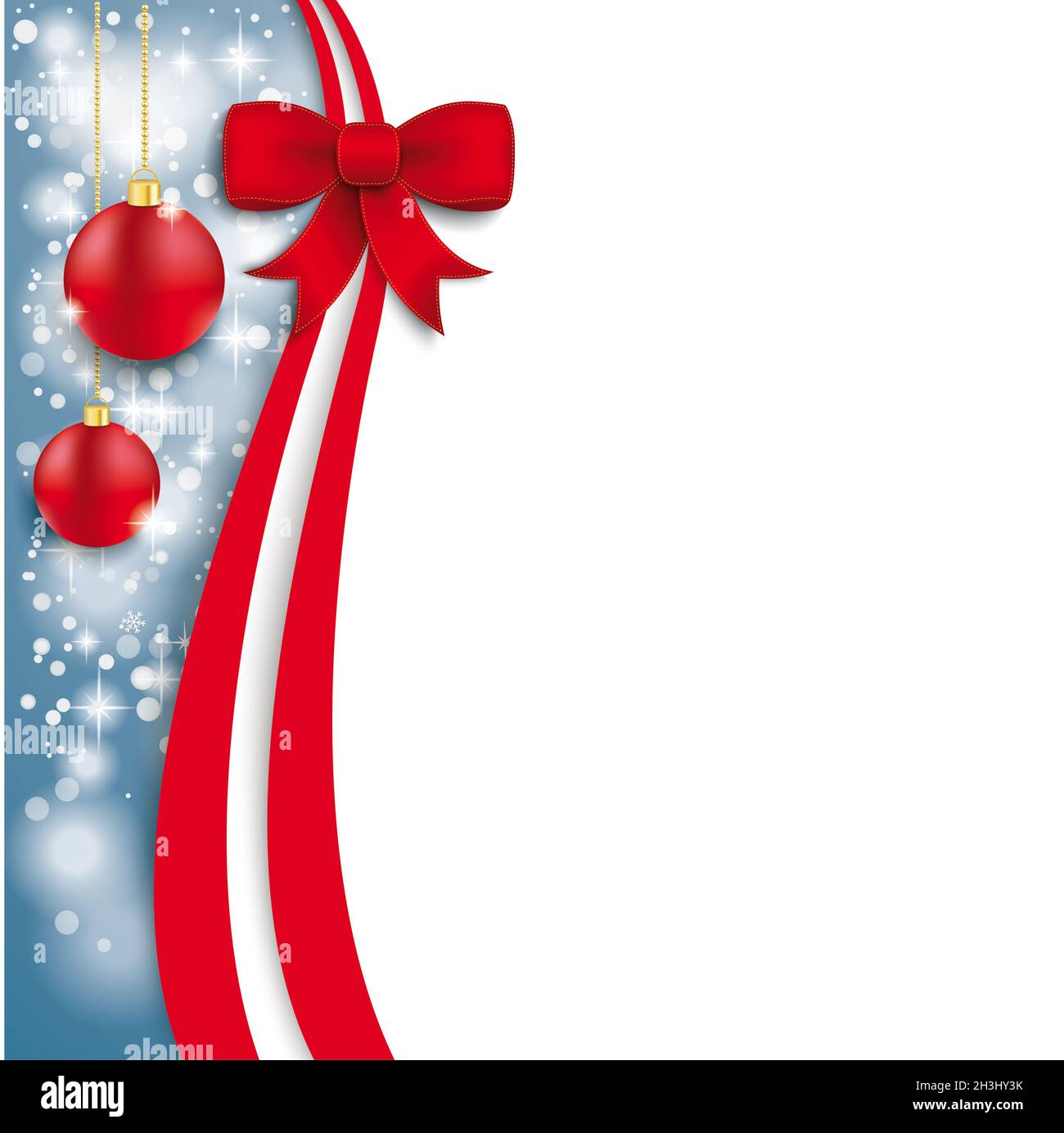 Christmas Flyer Oblong Red Ribbon Stock Photo - Alamy