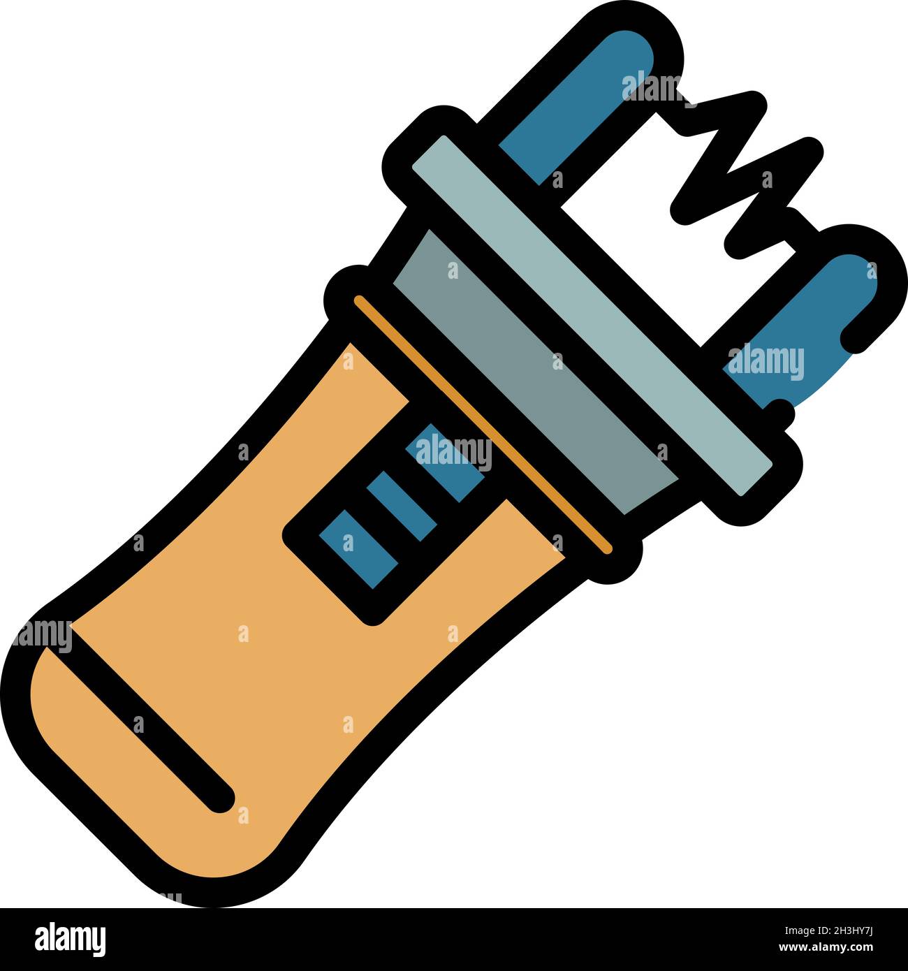 Electro shocker icon. Outline electro shocker vector icon color flat ...