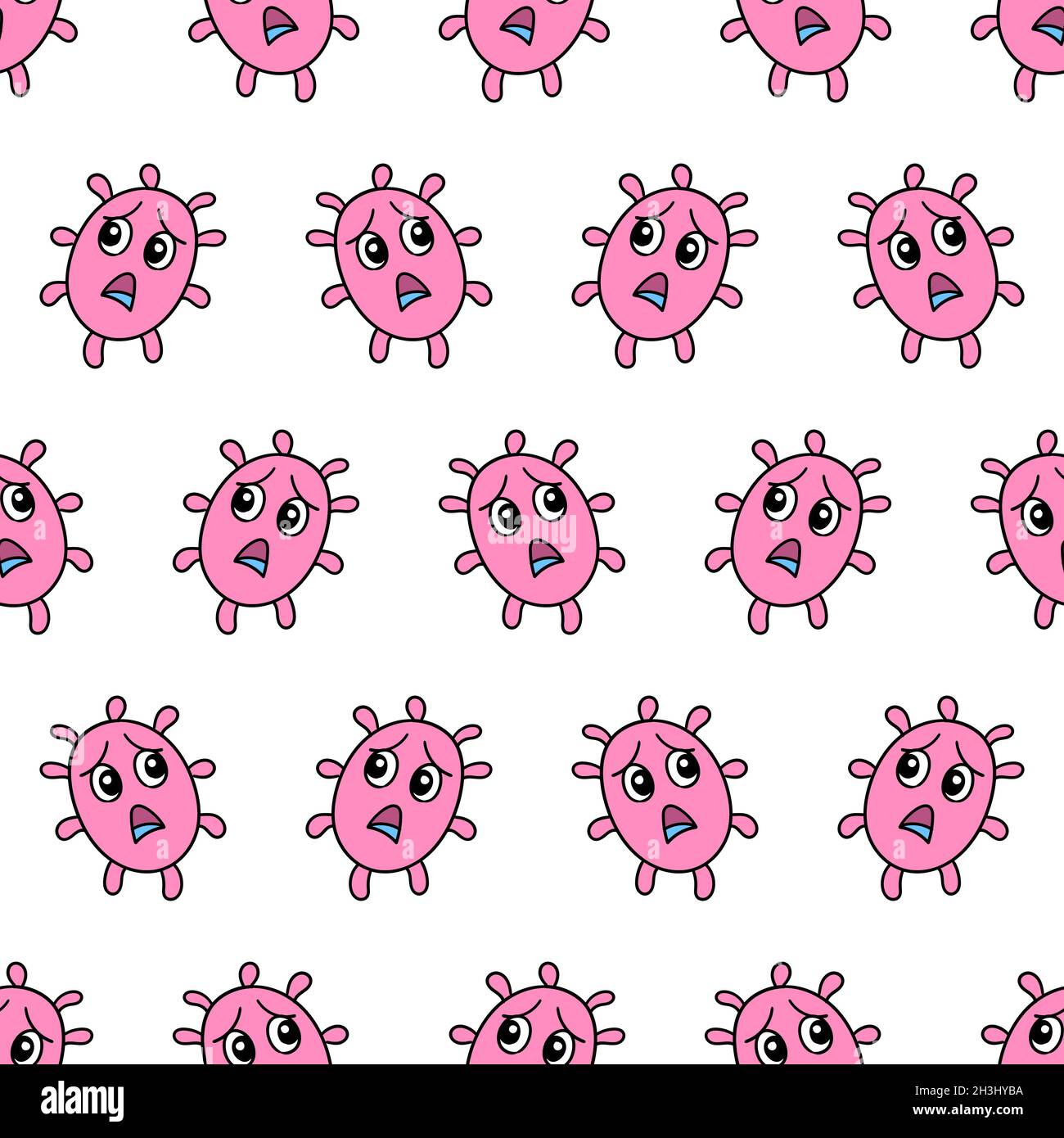 bacterial scare face seamless pattern textile print Stock Vector Image ...