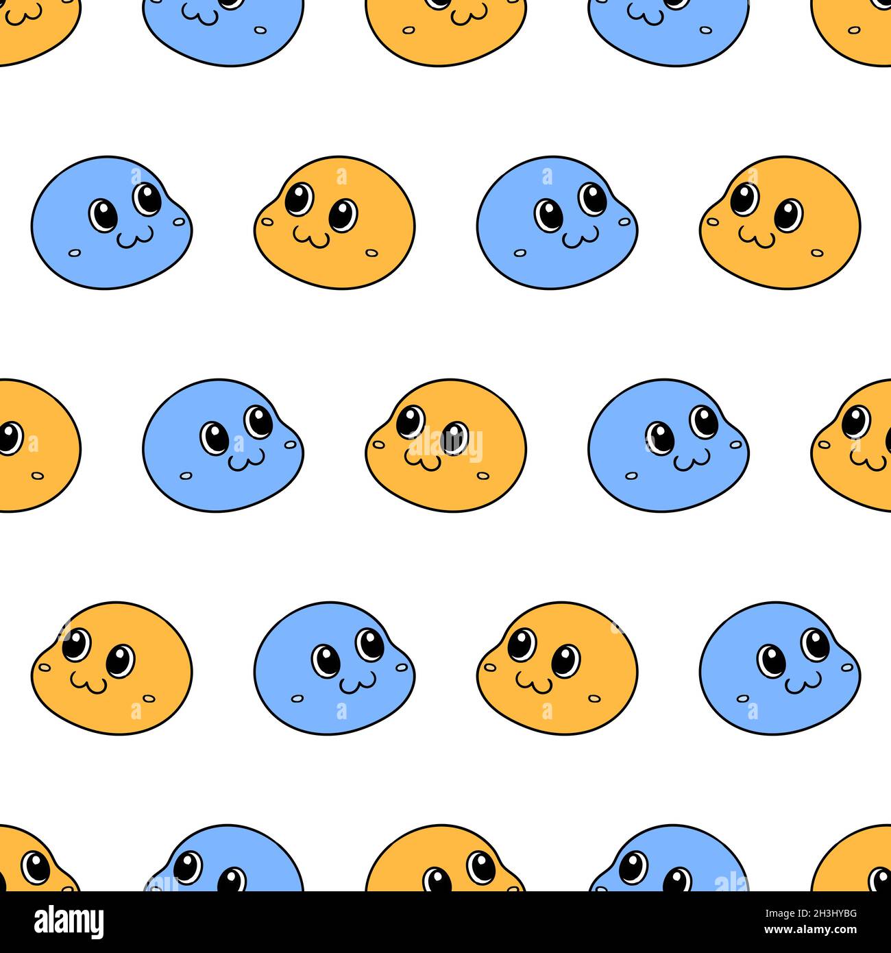 cute smile head seamless pattern textile print Stock Vector Image & Art ...