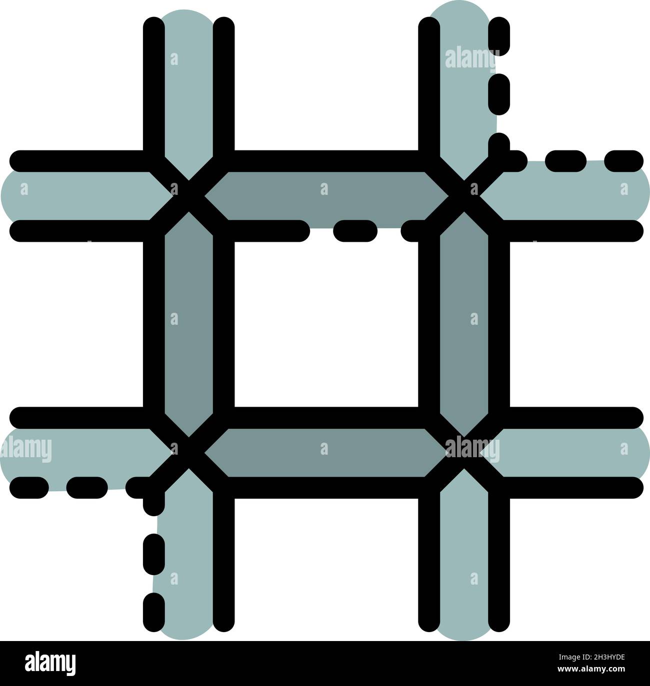 Prison gate icon. Outline prison gate vector icon color flat isolated ...