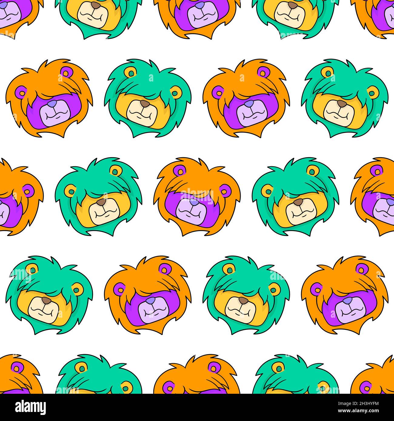 lion head seamless pattern textile print Stock Vector Image & Art - Alamy