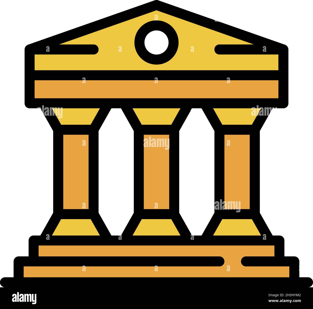 Court house icon. Outline court house vector icon color flat isolated ...