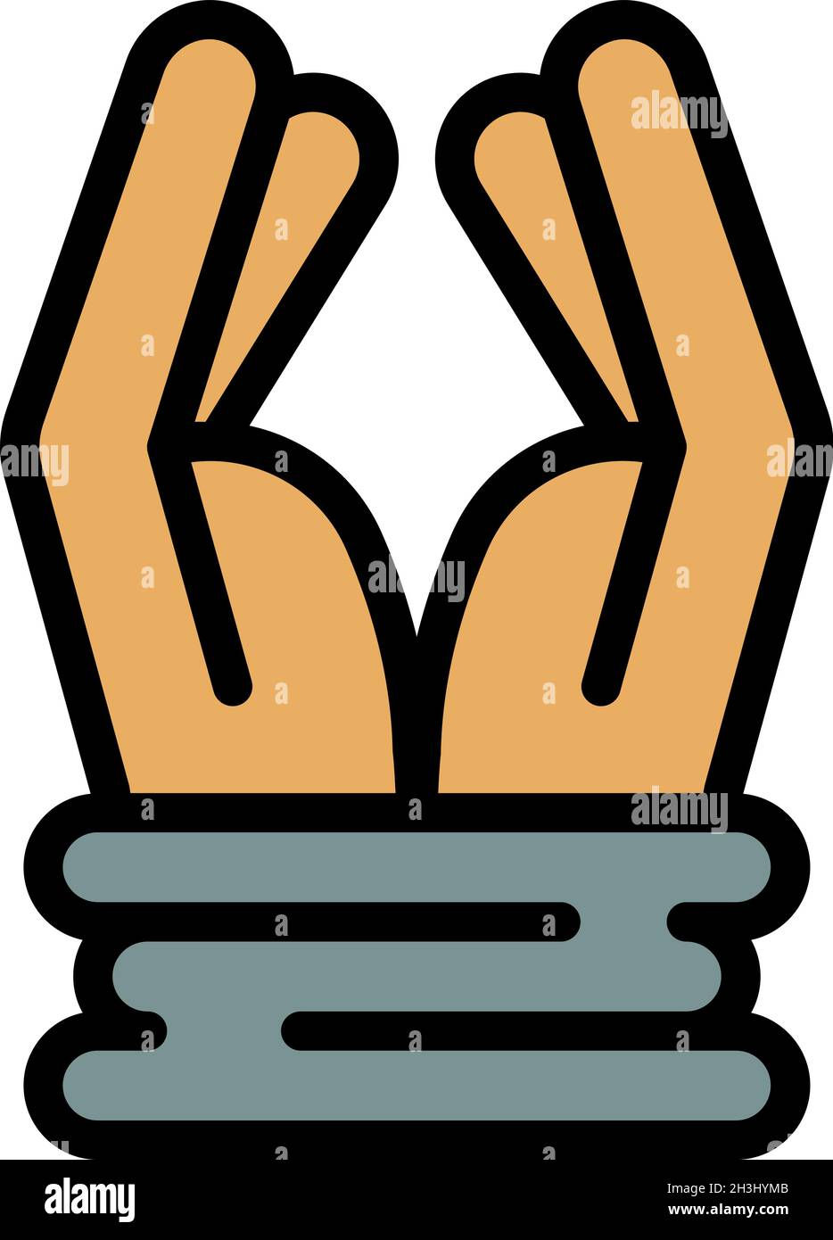 Prison hands tied icon. Outline prison hands tied vector icon color ...