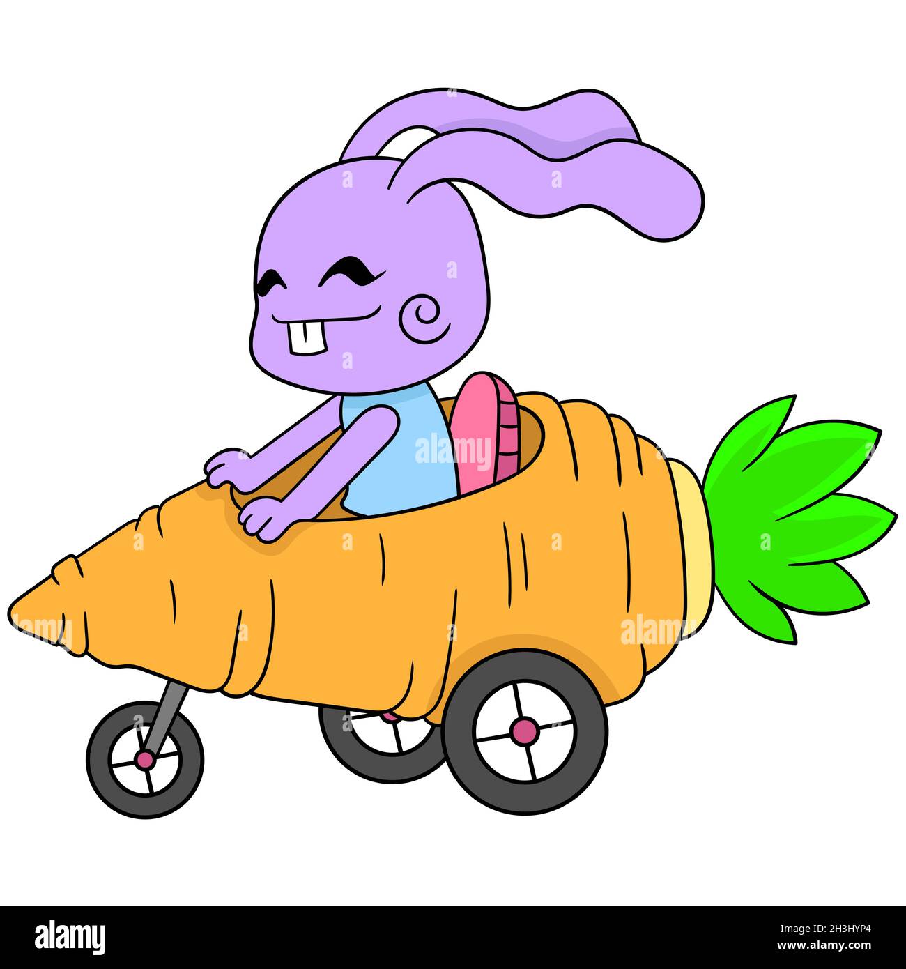the rabbit is having fun driving the carrot cat Stock Vector Image ...