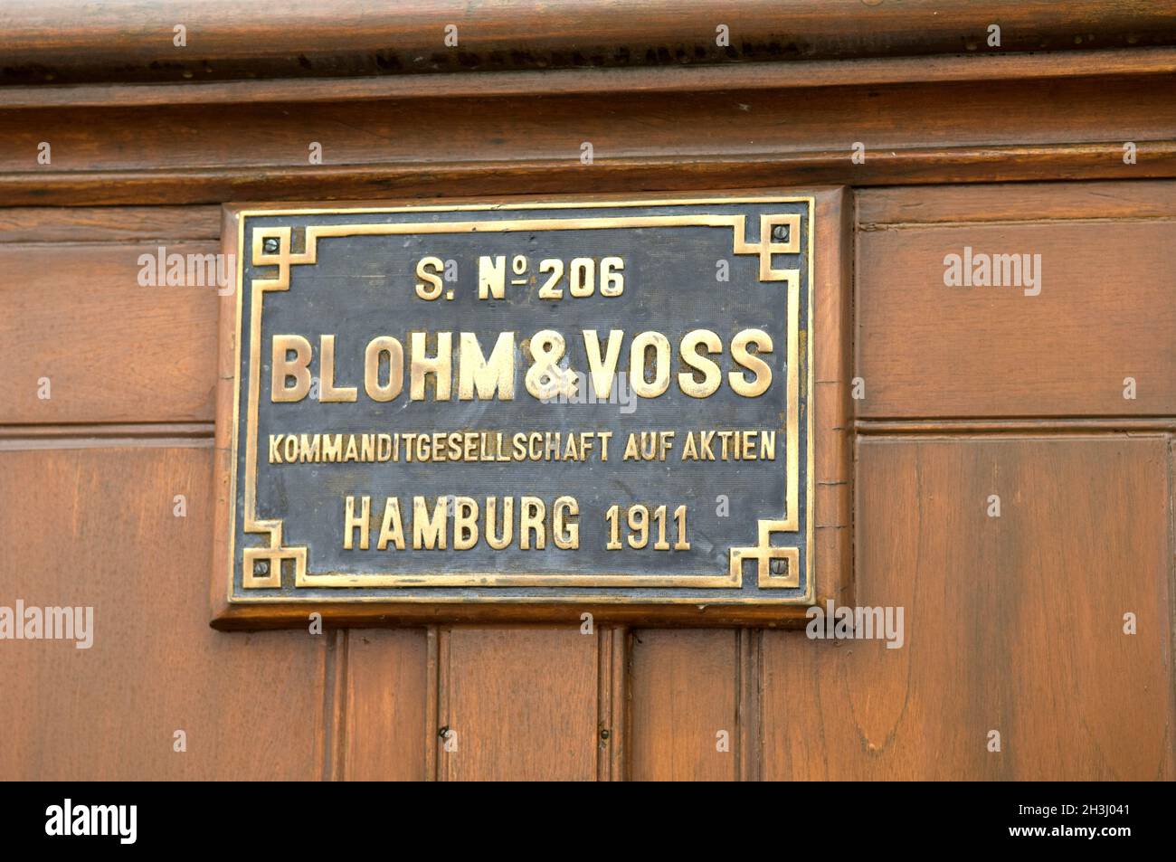 Passat, four-masted steel barque, manufacturer's plate Stock Photo - Alamy