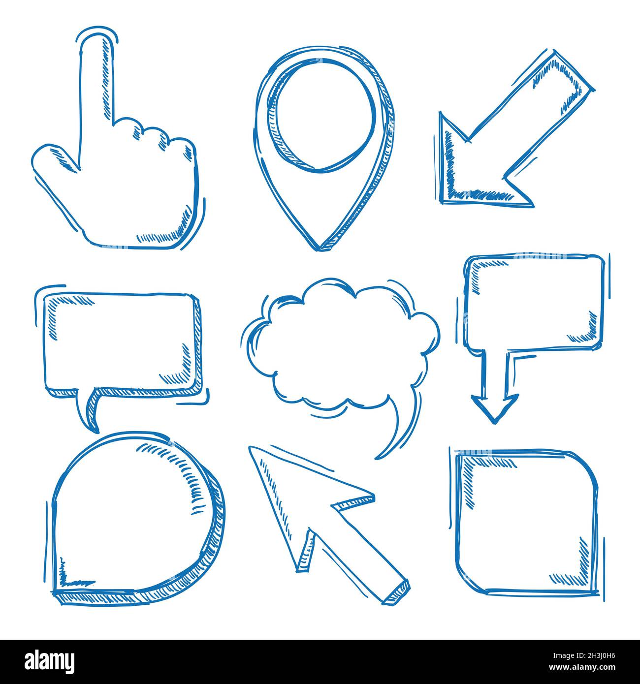 Blue Oldschool Markers Set Stock Photo - Alamy