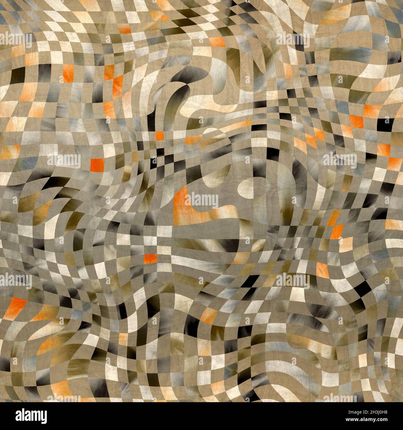 Seamless abstract wavy distorted check pattern for print Stock Photo ...