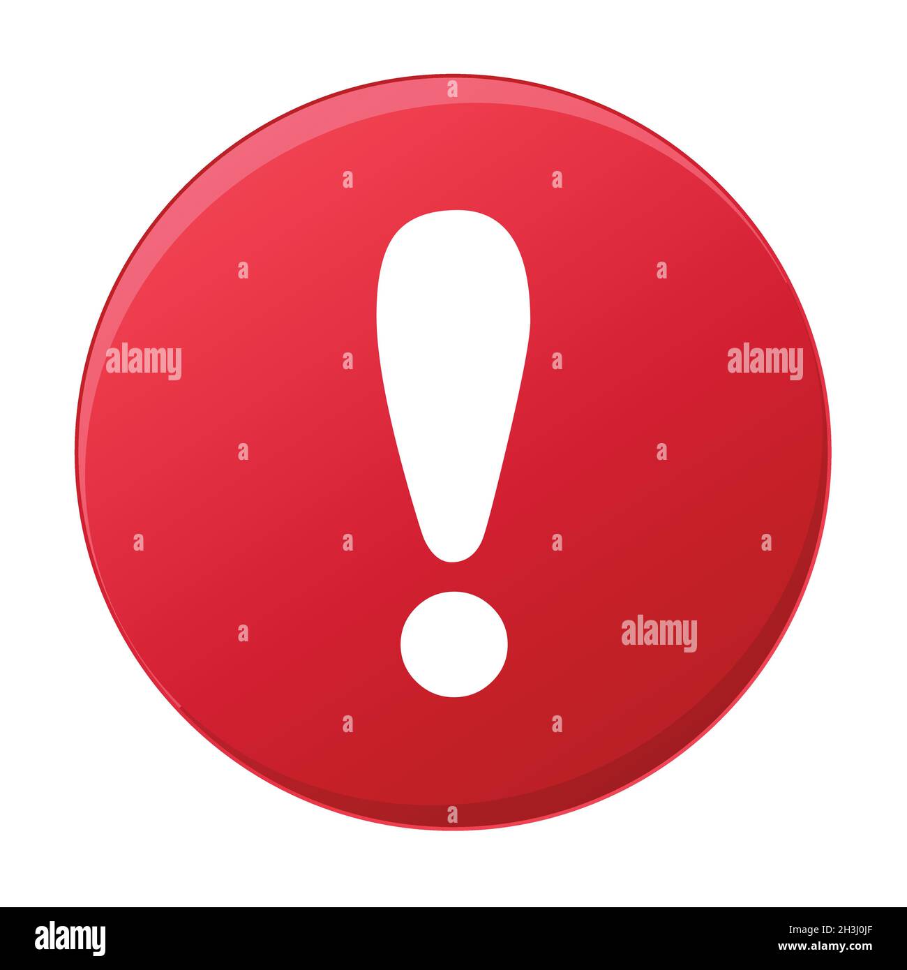 white exclamation mark on red circle button icon vector for graphic ...